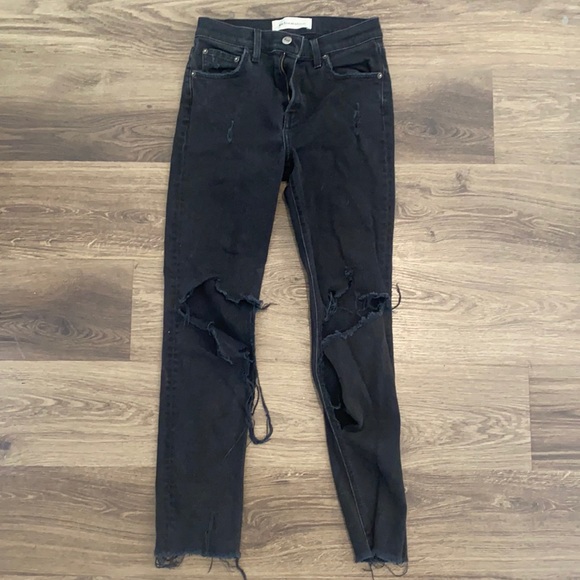 Reformation | Pants & Jumpsuits | Reformation Ripped Jeans Black Size ...